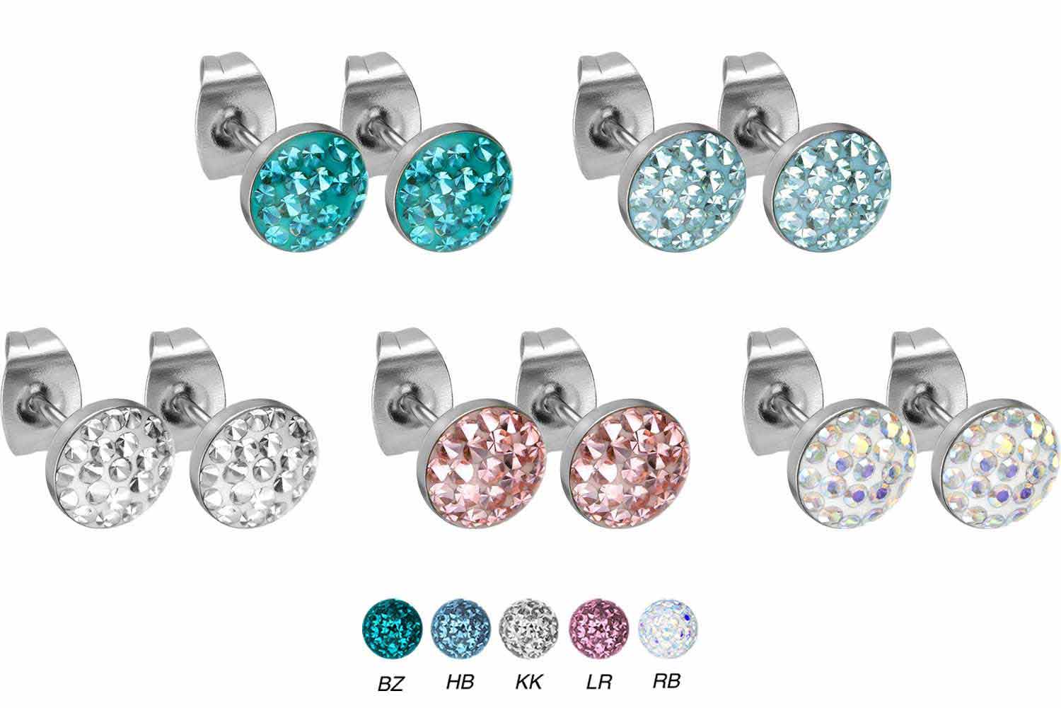 Surgical steel ear studs EPOXY FLAT | PIERCINGLINE